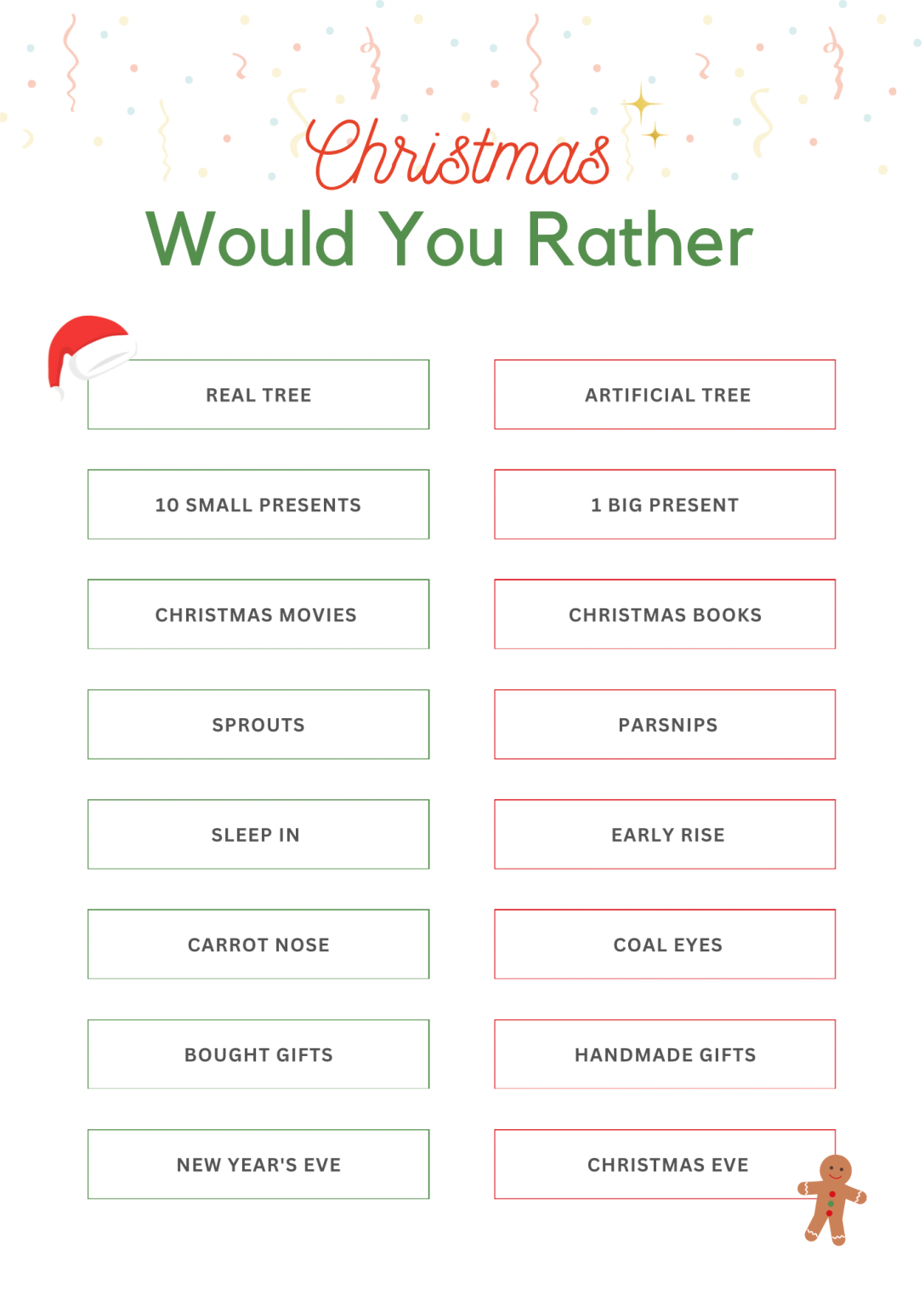 101 Fun Would You Rather Questions: Kids Christmas Edition - The B Family